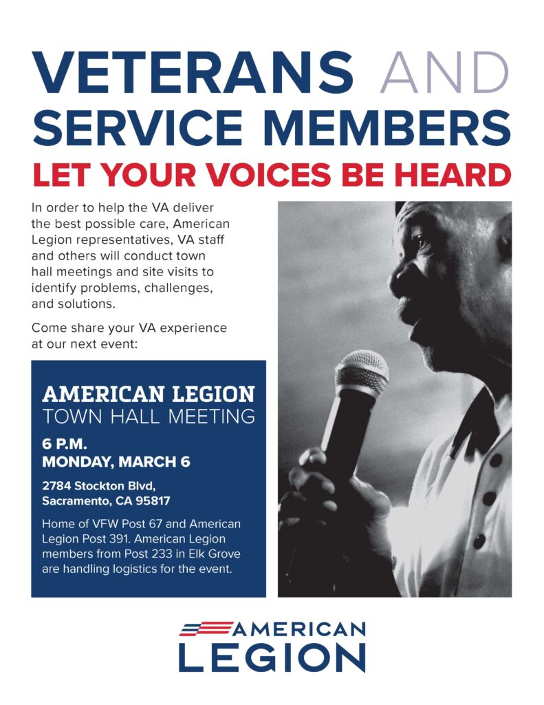 American Legion System Worth Saving Town Hall Meeting | California ...