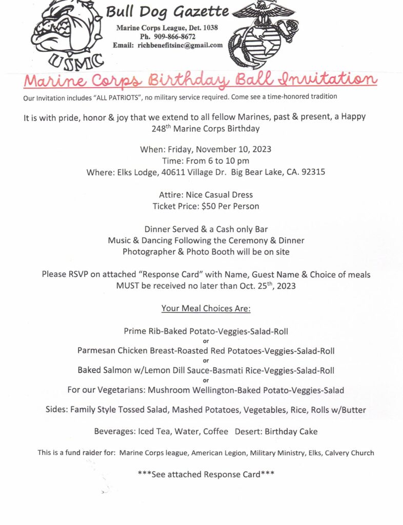 Marine Corps Birthday Ball | California American Legion
