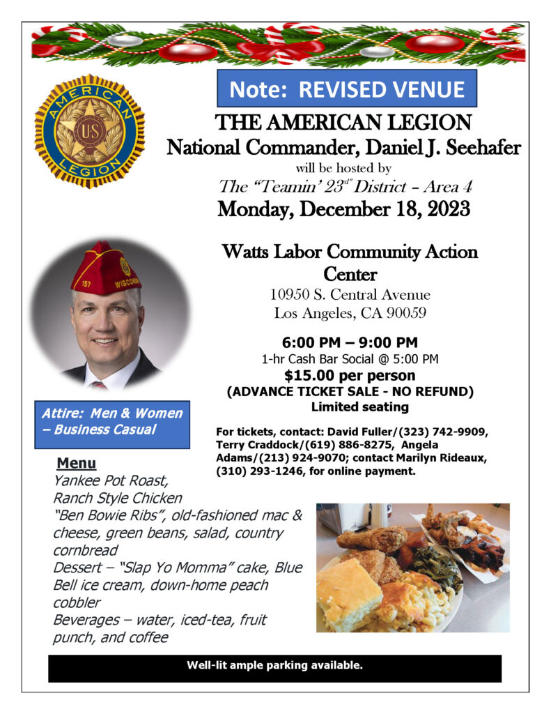 National Commander Daniel J Seehafer Hosted by the Teamin’ 23rd ...