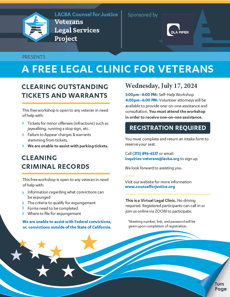 LACBA Record Clearing Clinic for Veterans | California American Legion